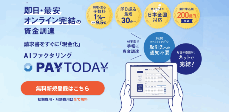 資金繰りの救世主！AIファクタリング【PayToday】で即日資金調達を実現！🚀